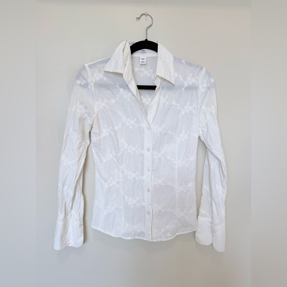 H&M | Tops | Hm Cotton White Buttonup Womens Top | Poshmark